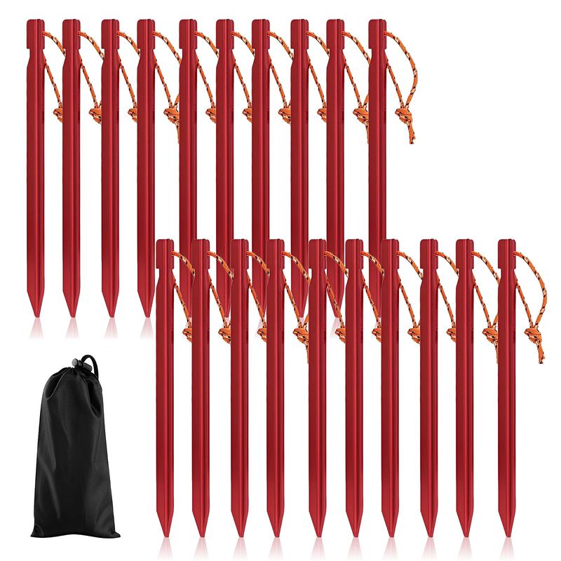 Pack of 20 Tent Pegs, 18 cm/7 Inch Tent Pegs, Storm Proof Sand Pegs ...