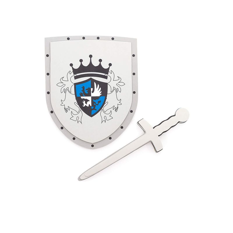 Little Adventures Foam Pretend Play Toy Shield & Sword Set (Blue Knight ...