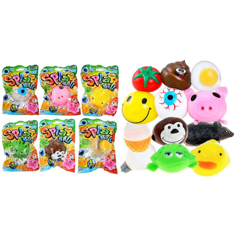 JA-RU Splat Ball Squishy Fidget Balls (6 Balls Assorted) Squishy Egg ...