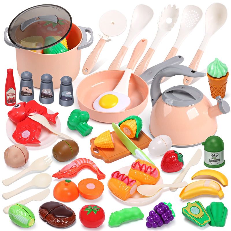 CUTE STONE Kids Kitchen Accessories Set, Play Food Sets for Kids ...