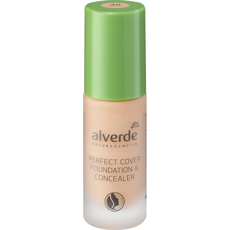 alverde NATURKOSMETIK Perfect Cover Foundation & Concealer Caramel 40 ...