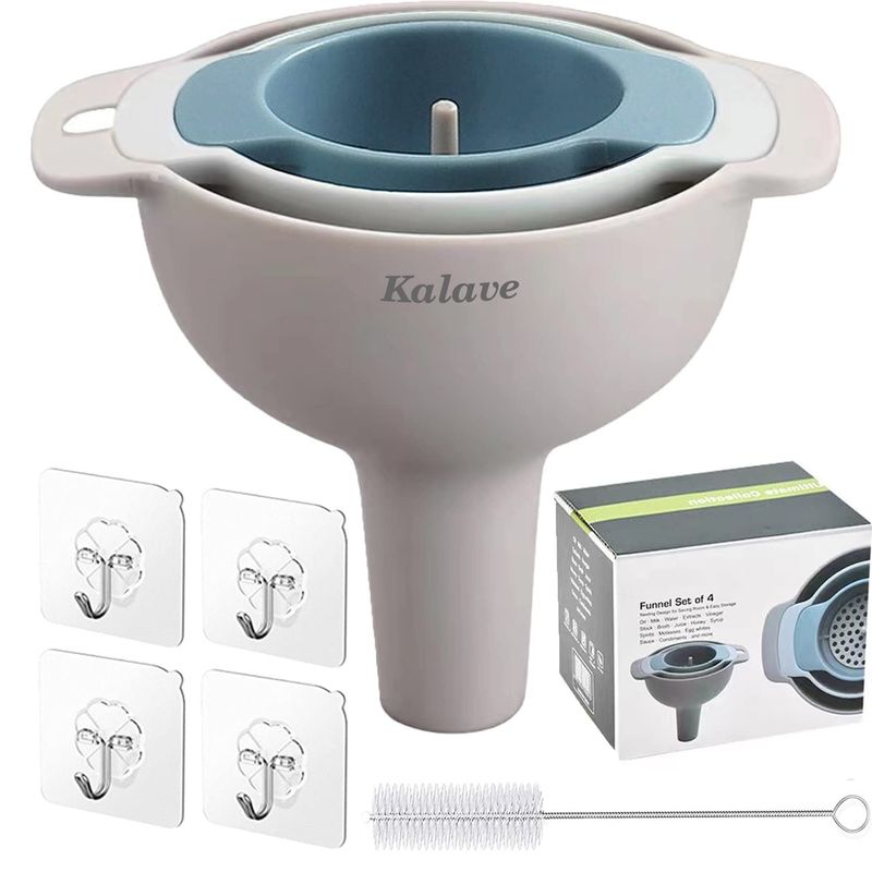 Set of 4 Funnels for Filling Bottles, BPA-Free - Food Grade Kitchen ...