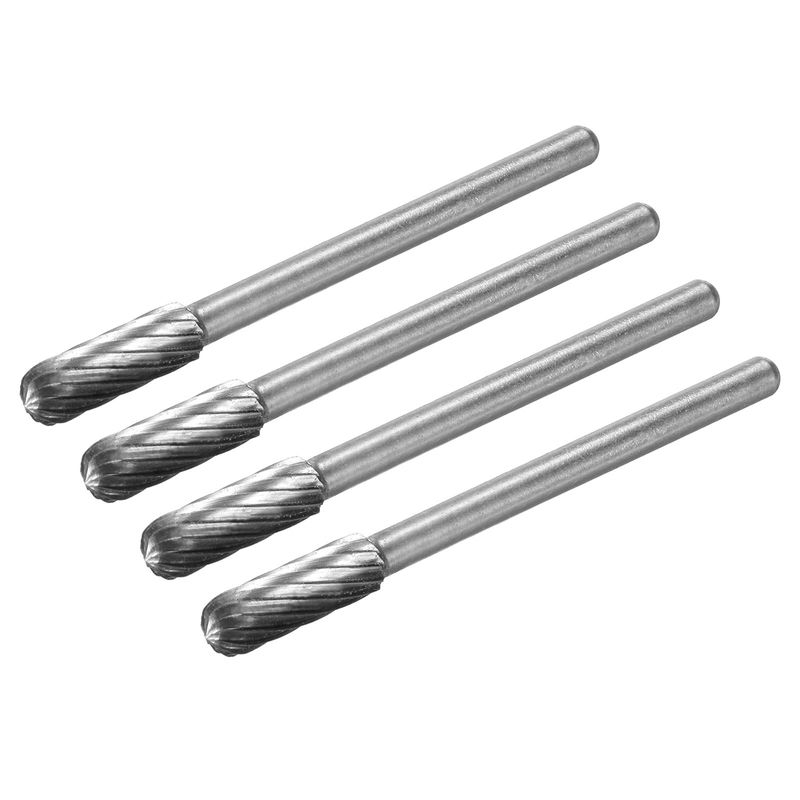 uxcell Tungsten Carbide Rotary File 1/8" Shank Single Cut Cylindrical ...