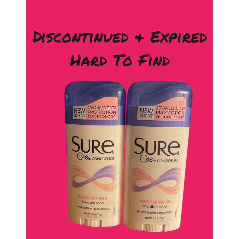2 PACK Sure POWDER FRESH Invisible Solid Antiperspirant & Deodorant 2 ...