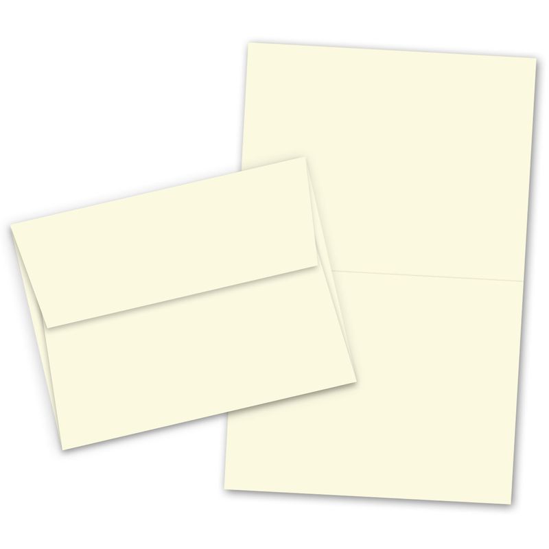 5" X 7" Heavyweight Blank Ivory Greeting Card Sets - 50 Cards ...