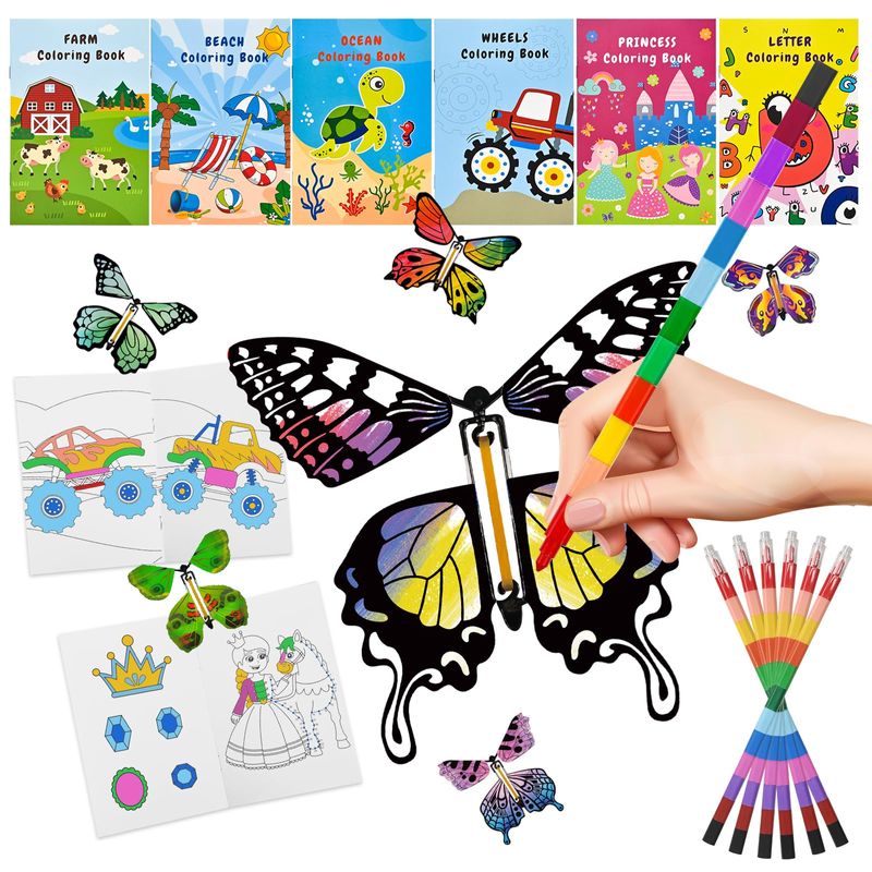 SANYIYIBA 18 Pcs Painted Butterfly Craft Kit for Kids,Paper Butterflies ...