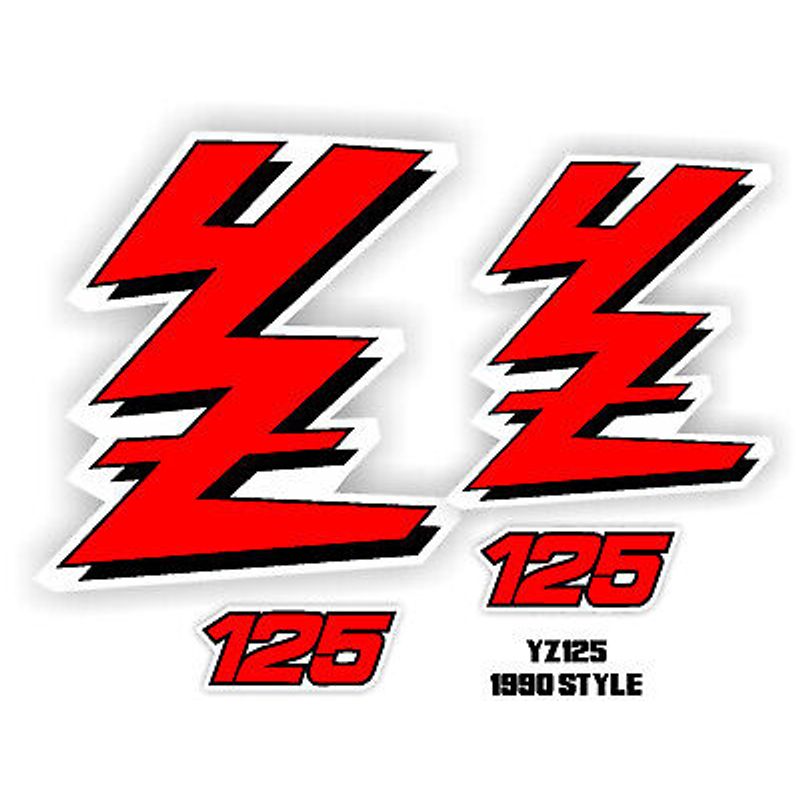 Yamaha YZ125 Factory Style Shroud Graphics Kit 89-92 YZ 125 decals 1990 ...
