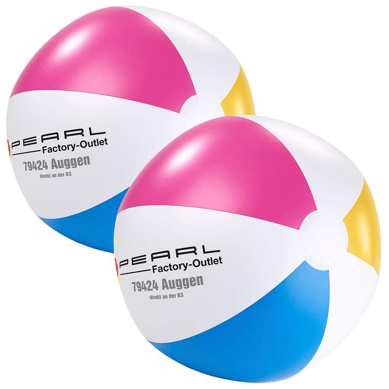 PEARL Aufblasbarer Ball: 2er-Set Aufblasbare Wasserbälle, Mehrfarbig, Ø ...