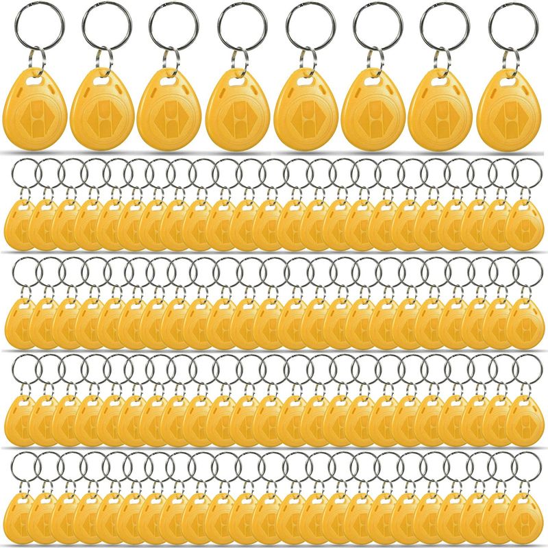 100 X Yellow RFID Tags Key fobs - 125Khz READ ONLY Proximity ID Card ...