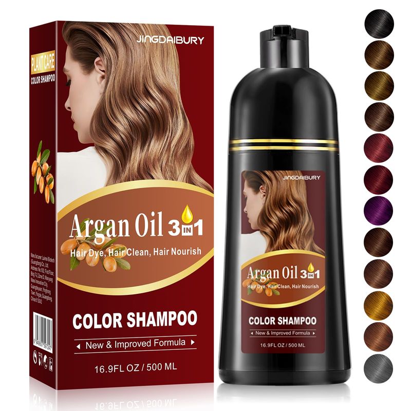 Dark Brown Hair Dye, Hair Dye Shampoo, Argan Oil Hair Color Shampoo for ...