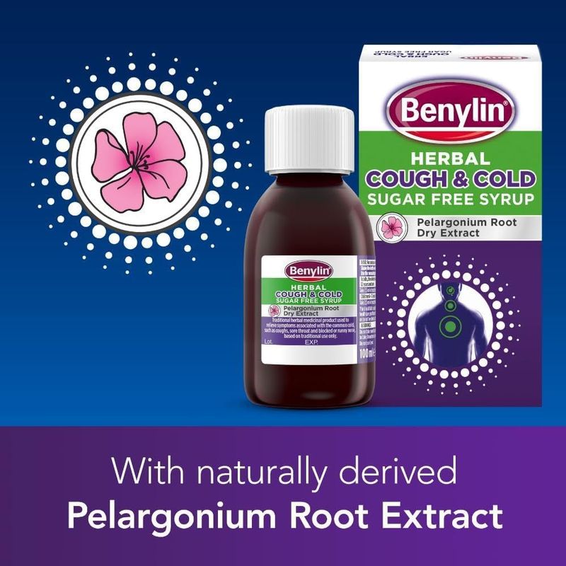 BENYLIN® Herbal Cough & Cold Sugar Free Syrup, Traditional Herbal Cough ...