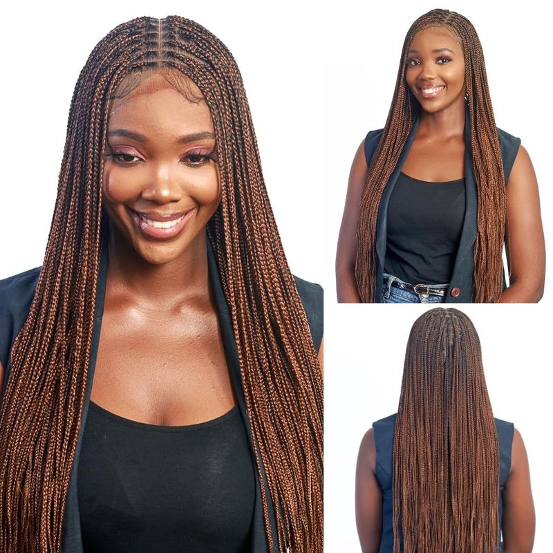 Wow Braids Box Braid Wig - Micro Knotless Braided Wigs For Black Women ...