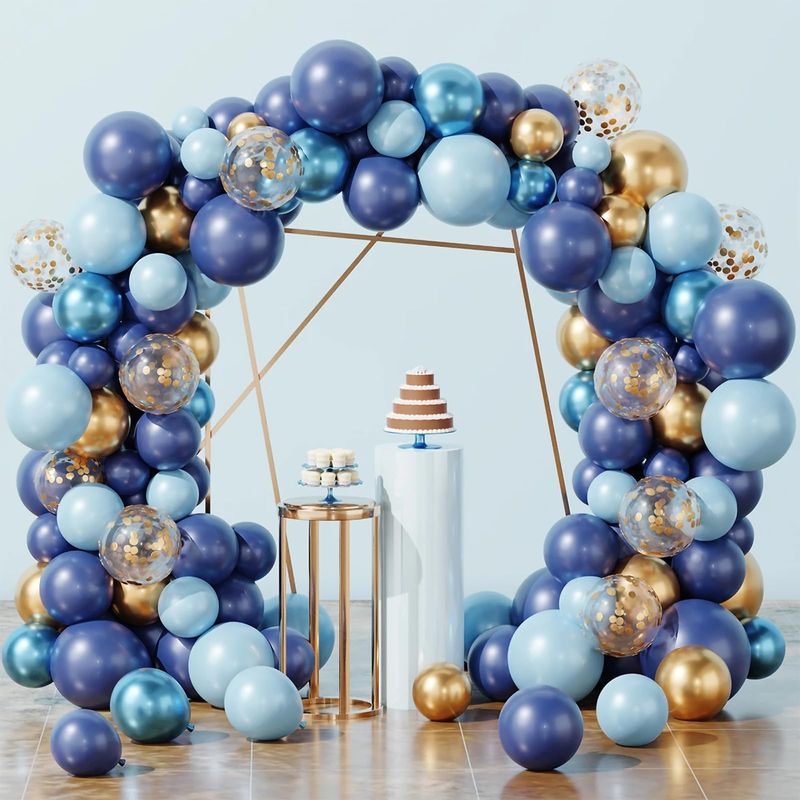 Navy Blue Balloons Arch Kit, 102pcs Navy and Gold Balloons Garland Kit with Baby Blue Balloon ...