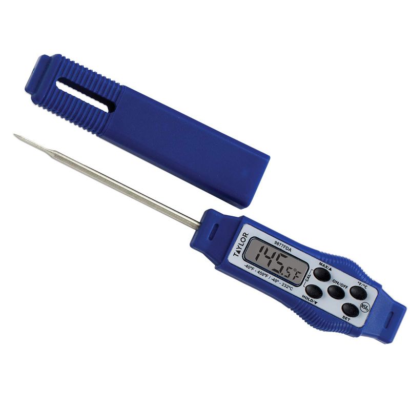 Taylor 9877FDA Compact Waterproof Digital Thermometer, 2.81" Stem Length with an Fda Recommended ...