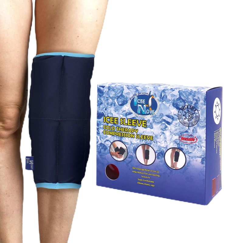 IceeNOW -Ice Sleeve, Knee Ice Pack Wrap, Shin Splint Compression Sleeve ...