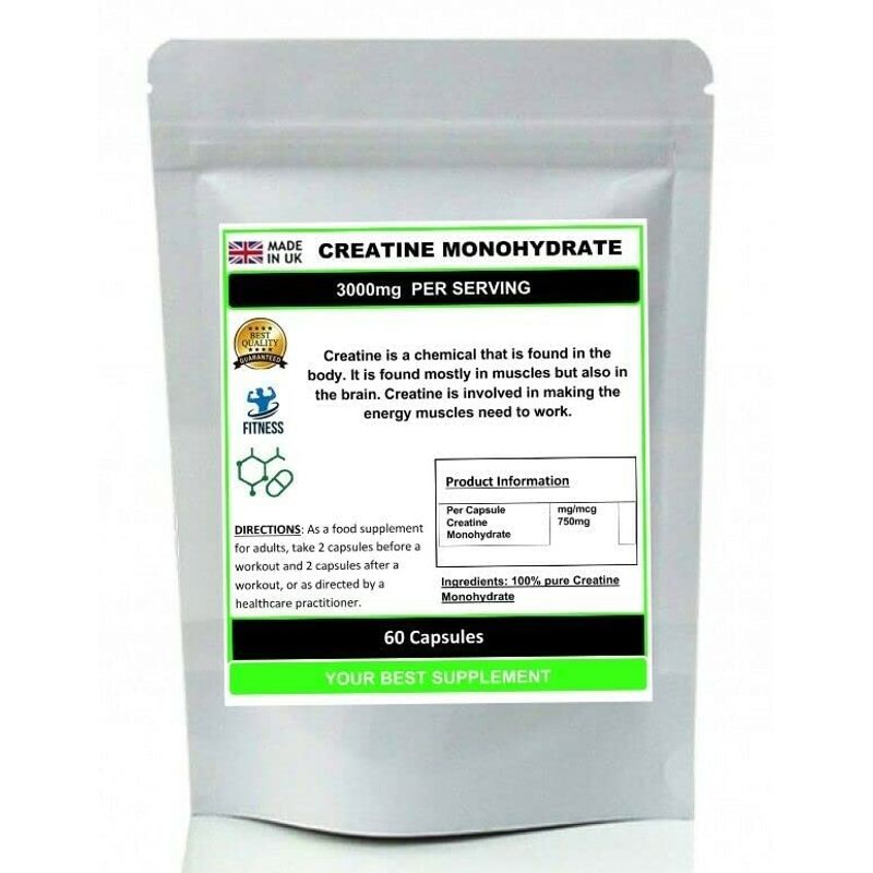 CREATINE MONOHYDRATE Capsules 3000mg Pure Premium Quality (HIGH ...