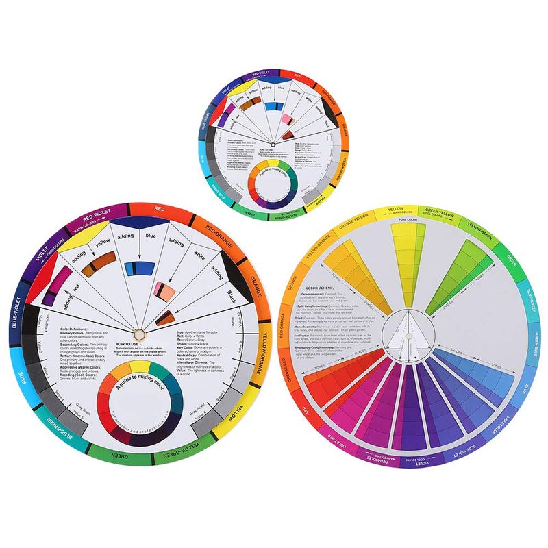 Mixing Color Wheels for The Artist 3Pcs Color Wheel, Colour Guide Wheel ...