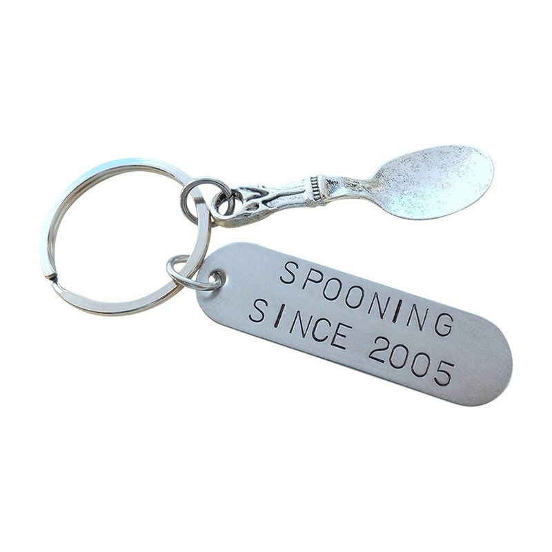 JewelryEveryday Spooning Since 2005 Aluminum Keychain with Spoon Charm ...