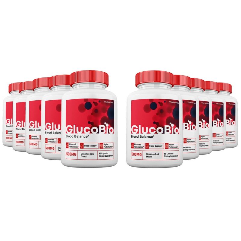 GlucoBio Blood Support Capsules, Max Strength, Gluco Bio Capsules (10 ...