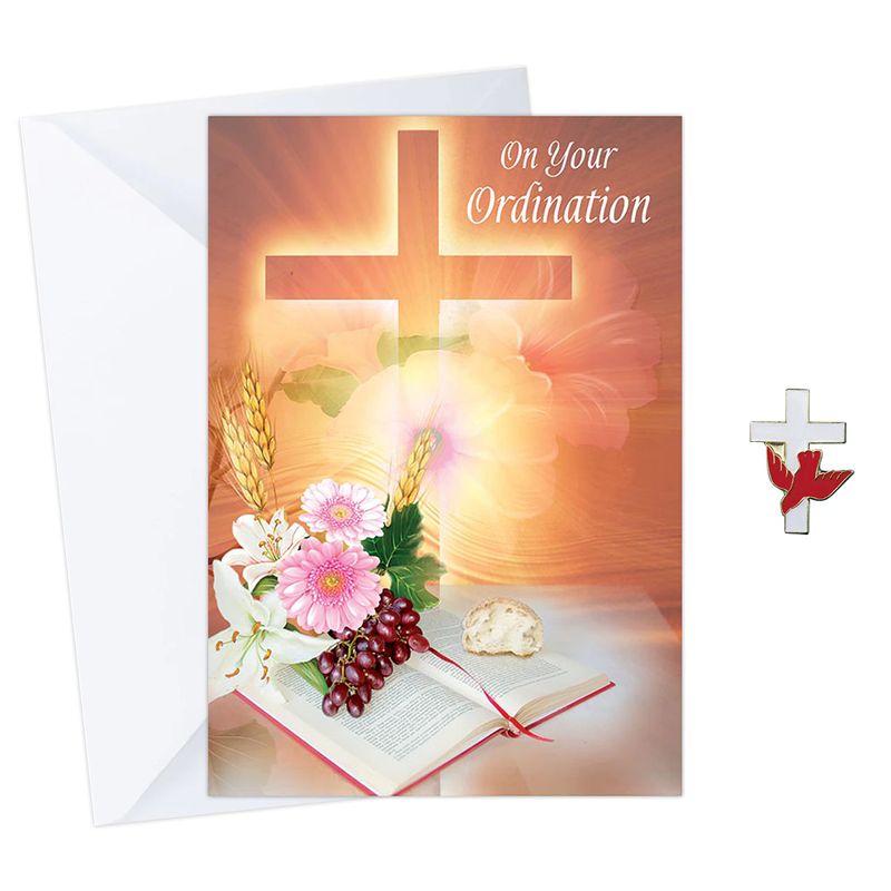 Trendzeen Deacon Ordination Greeting Card - with Holy Spirit Cross ...