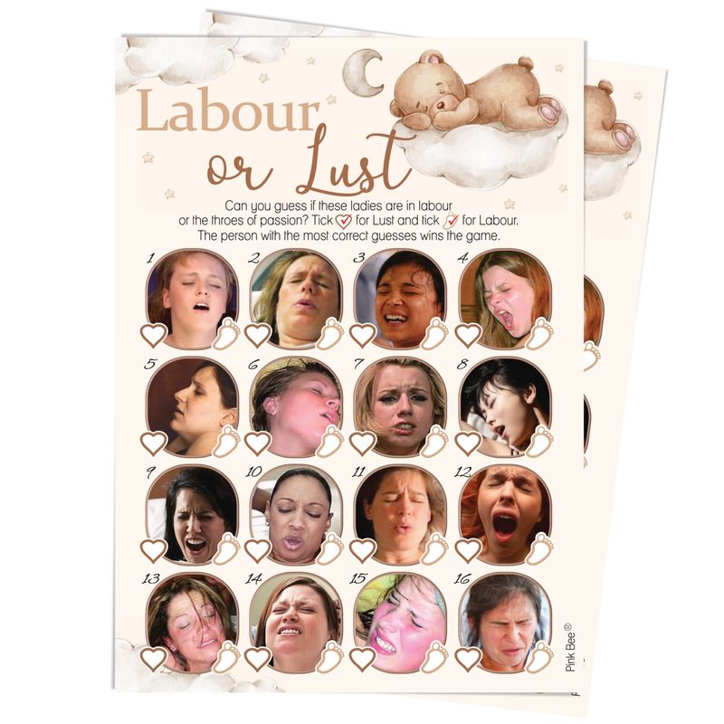 Pink Bee Parties Labour or Lust Game in Teddy Bear Theme - Baby Shower ...