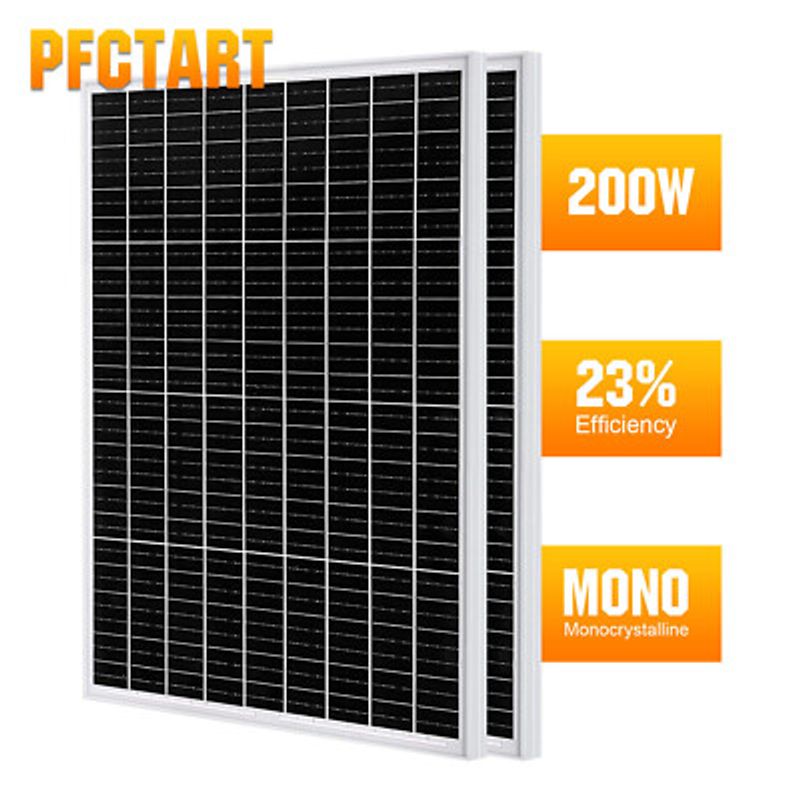 200W Watt Monocrystalline Solar Panel 12V Charging Off-Grid Battery RV Home Boat - Online ...