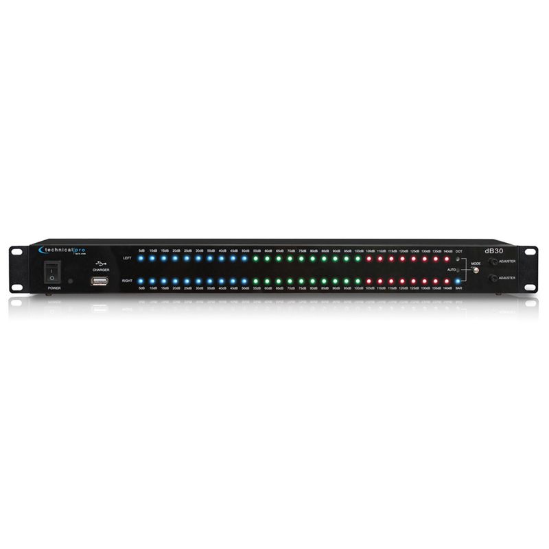 Technical Pro DB30 1U Rack Mount dB Decibel Meter Display+8 Outlet ...