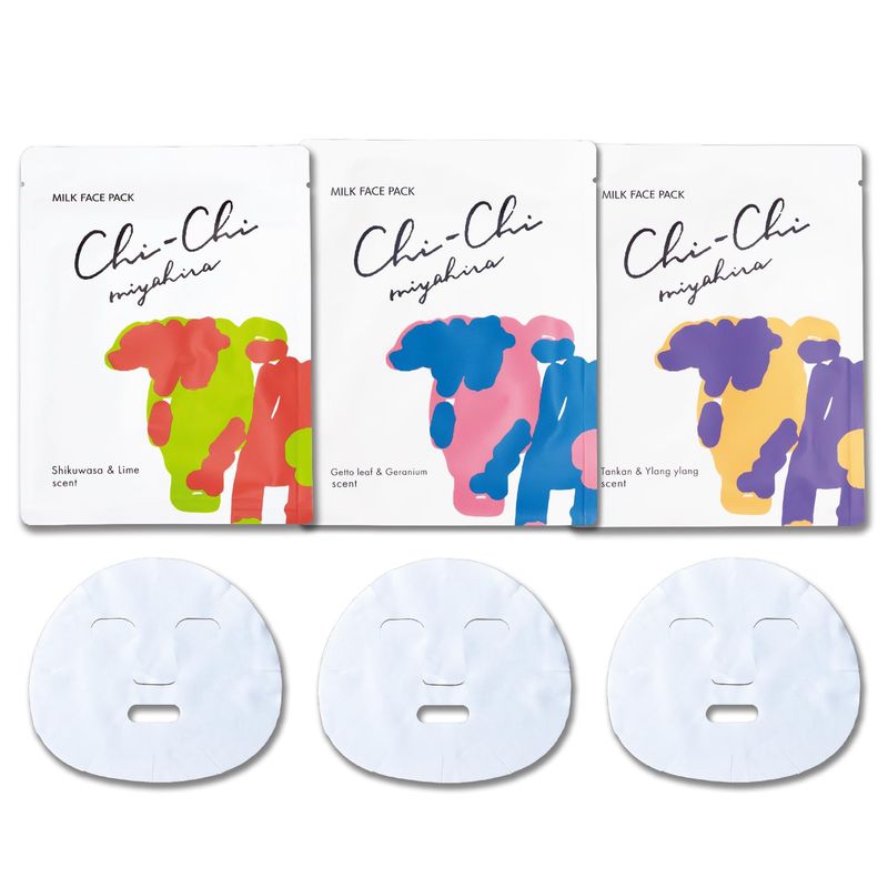 Chi-Chi Milk Face Pack, 3 Scents Set, 0.9 fl oz (25 ml) x 3 | Milk ...