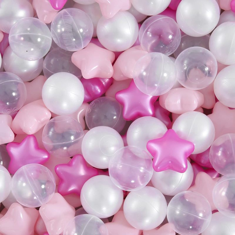 Heopeis Soft Plastic Ball Pit Balls and Stars for Ball Pits, 100pcs ...