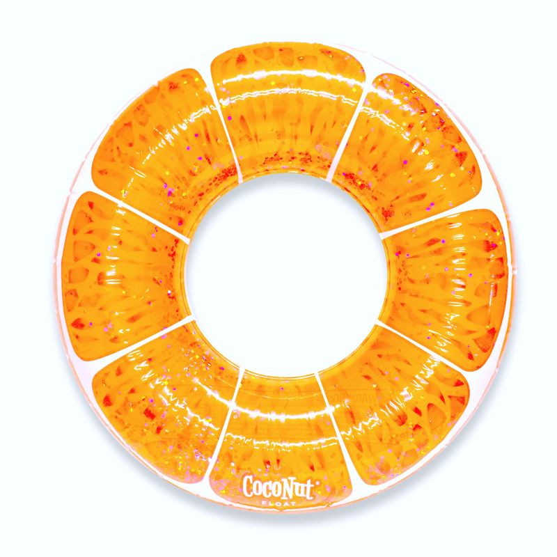 CocoNut Float Tangerine Orange Glitter Pool Float – Inflatable Ring ...