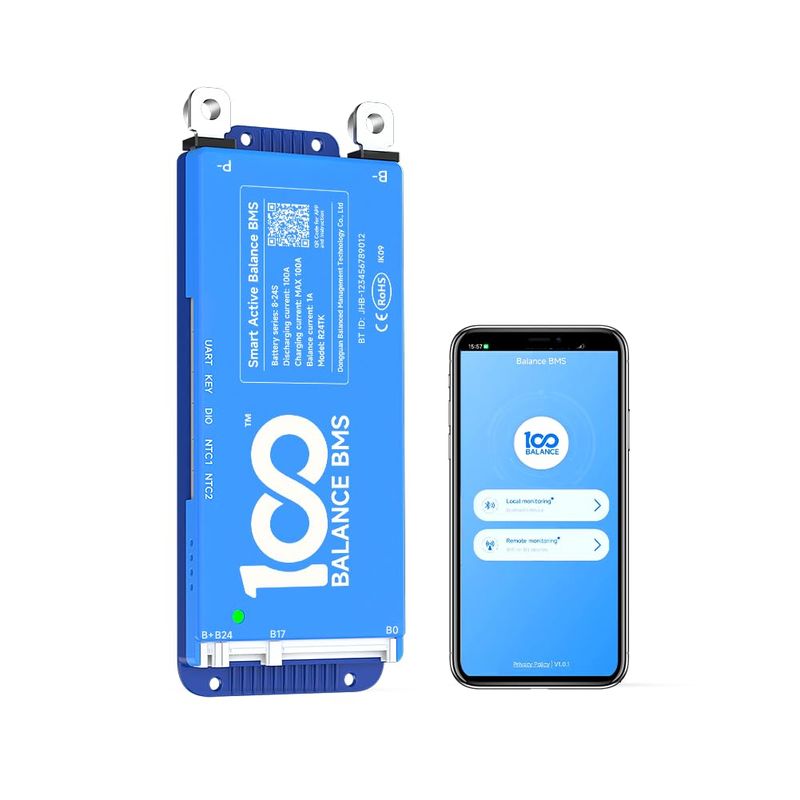 100BALANCE BMS 100A Active Balance 1A 8S-17S Build in Bluetooth Cell ...