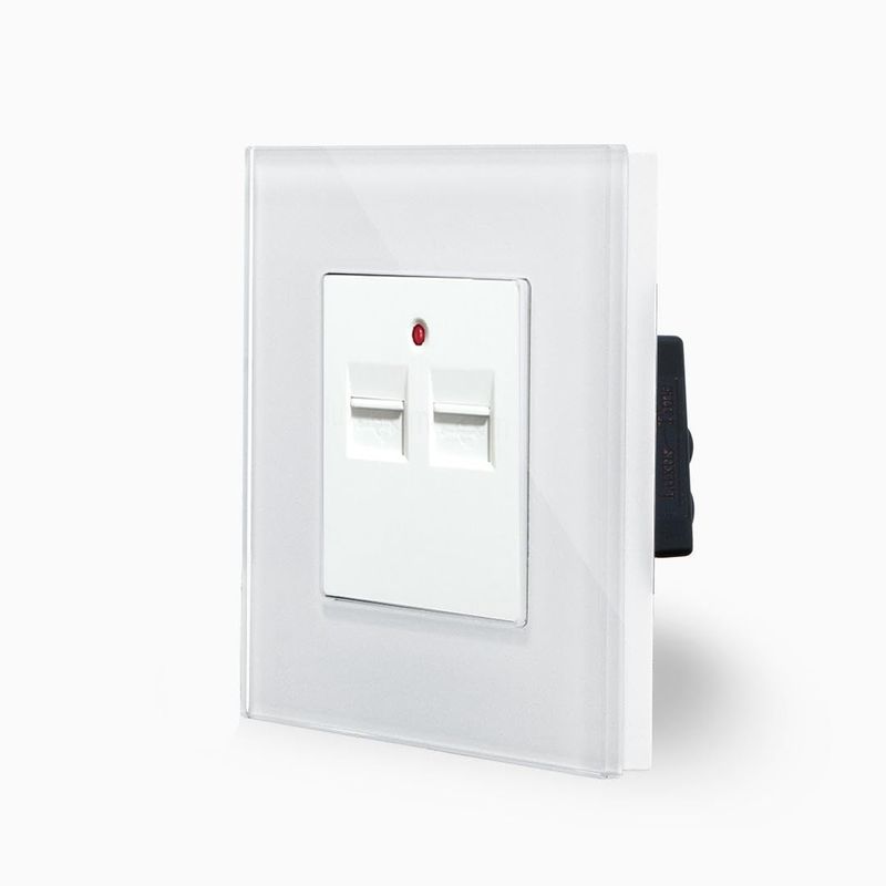 Luxus-Time LXBG1-11-2USB-11 2-Way USB Socket in Simple Design Glass ...