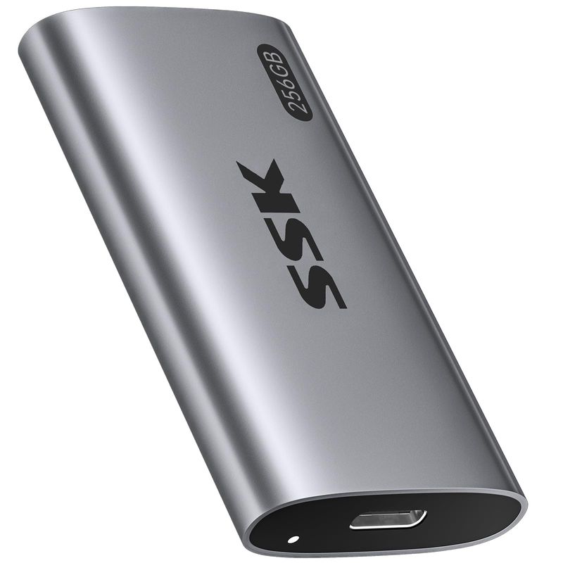 SSK 256GB SSD External Hard Drive, Portable SSD External Drive Up to 550MB/s, USB 3.2 Gen2 ...