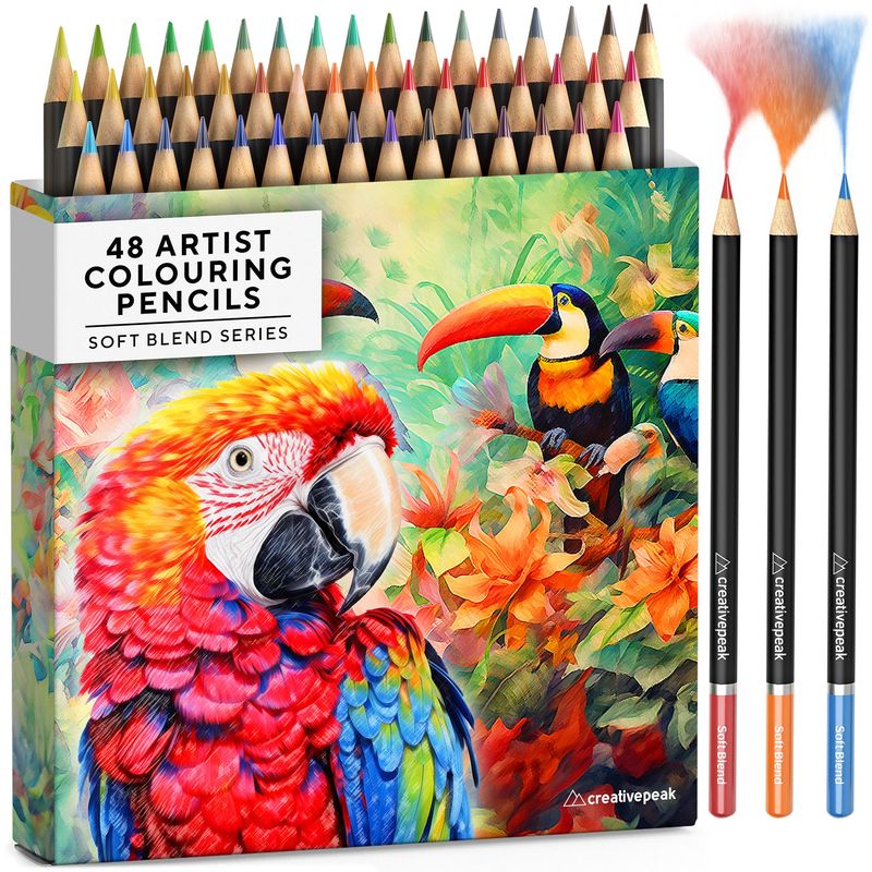 Creativepeak Professional Colouring Pencils, 48 Vibrant Colours ...