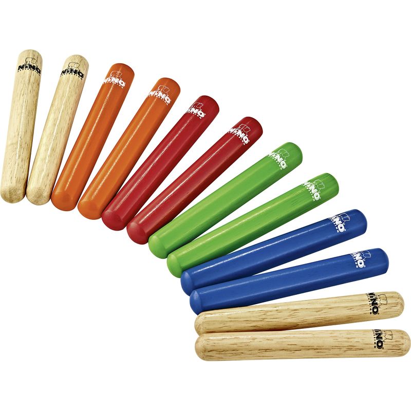 Nino Percussion Wood Claves Instruments - 6 Pair Wood Claves Set for ...