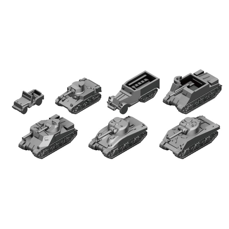 Pit Road MI07 1/700 MI Series WWII US Military Vehicle Set 1 Plastic ...