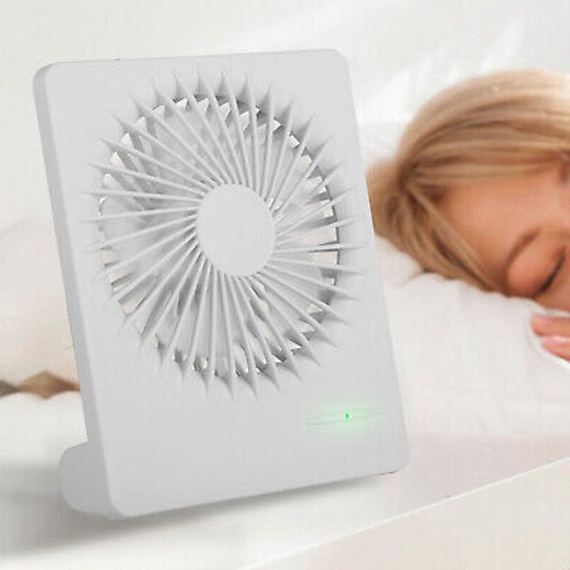 Portable Desk Fan 3 Speed Adjustable Strong Wind Rechargeable Quiet ...