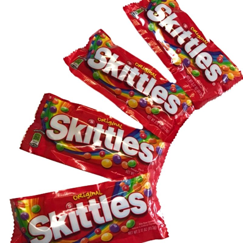 Skittles Original 2.1 oz (61.5 g) x 4 Bags Bulk Set Soft Candy Imported ...