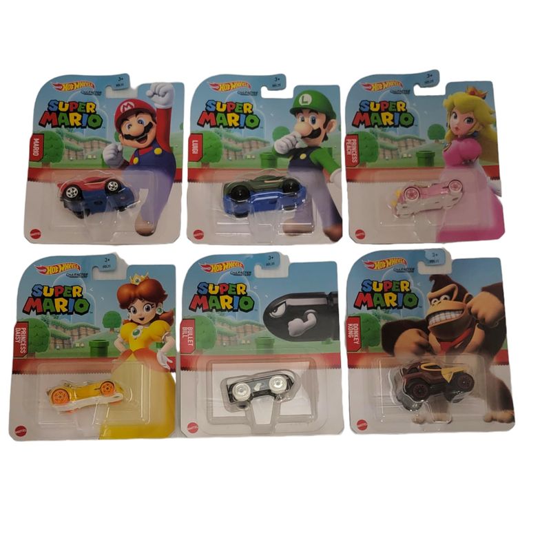 Hot Wheels 2021 Super Mario Character Cars Complete Set of 6 Diecast ...