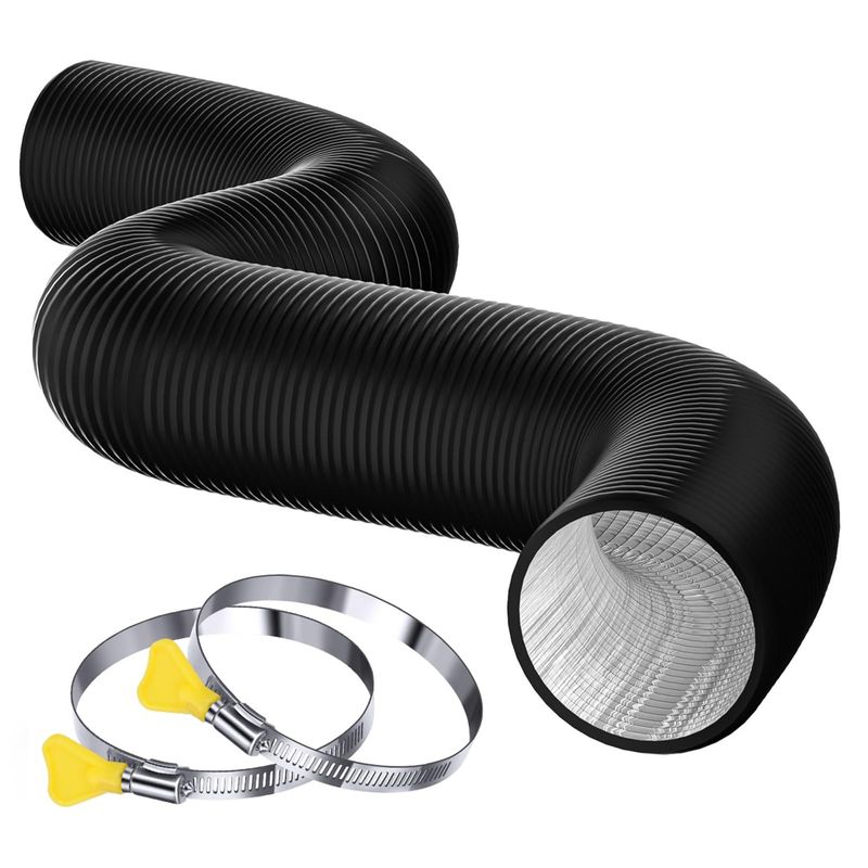 Steelsoft 4 inch Flexible Duct Hose 16 FT with 2 Key Hose Clamps, Heavy Duty 4-Layer Protection ...