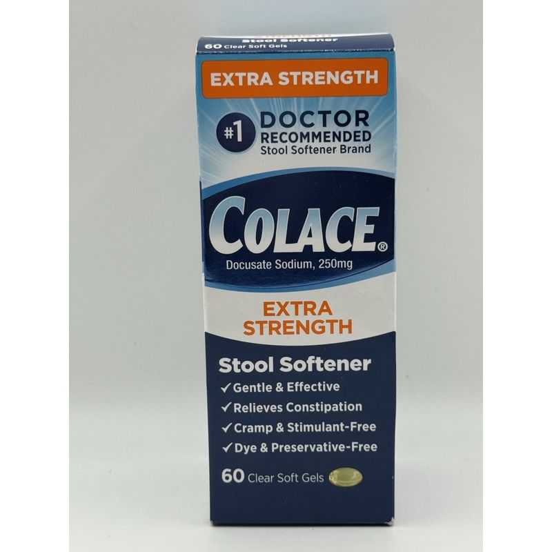 Colace Extra Strength Stool Softener 250 mg 60 Gels Ex 06/26 Box ...