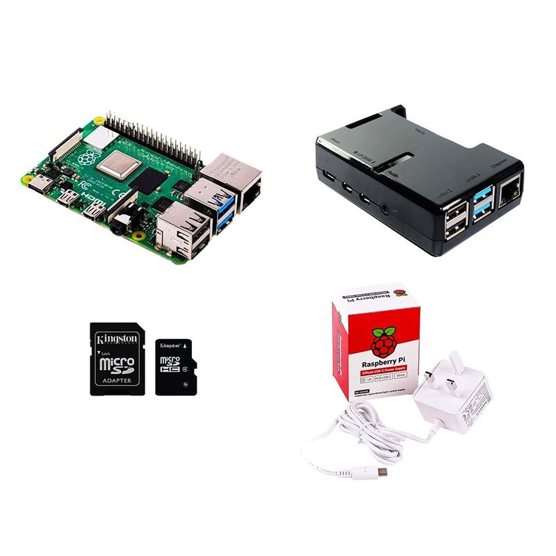 Raspberry Pi 4 Basic Starter Kit (Raspberry Pi 4 Model B - 1GB, Black ...