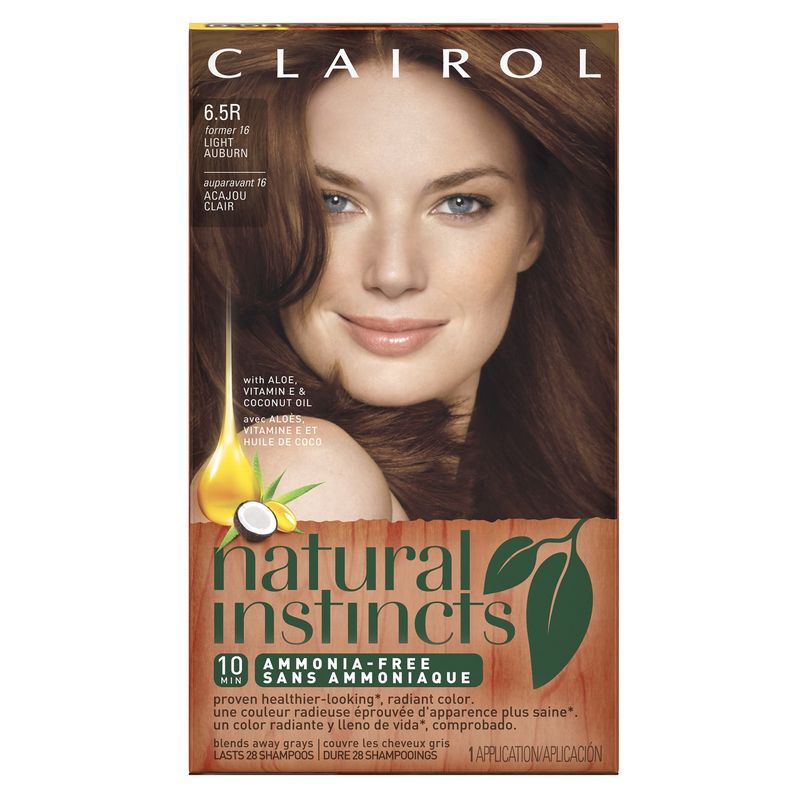 Clairol Natural Instincts Semi-Permanent Hair Dye, 6.5 Light Auburn ...
