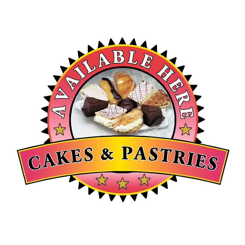 Cake & Pastries Sold Here Sticker - Catering Sign Window Decal Cafe ...
