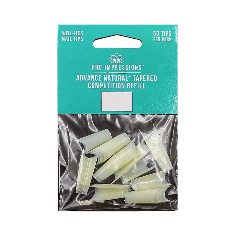 Pro Impressions Advance Natural Tapered Competition 50 Nail Tips, Size ...