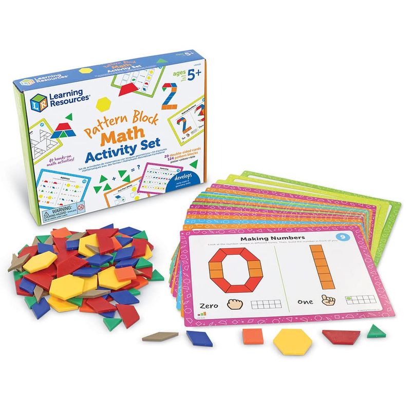 Learning Resources Pattern Block Math Activity Set, Math Games for Kids ...