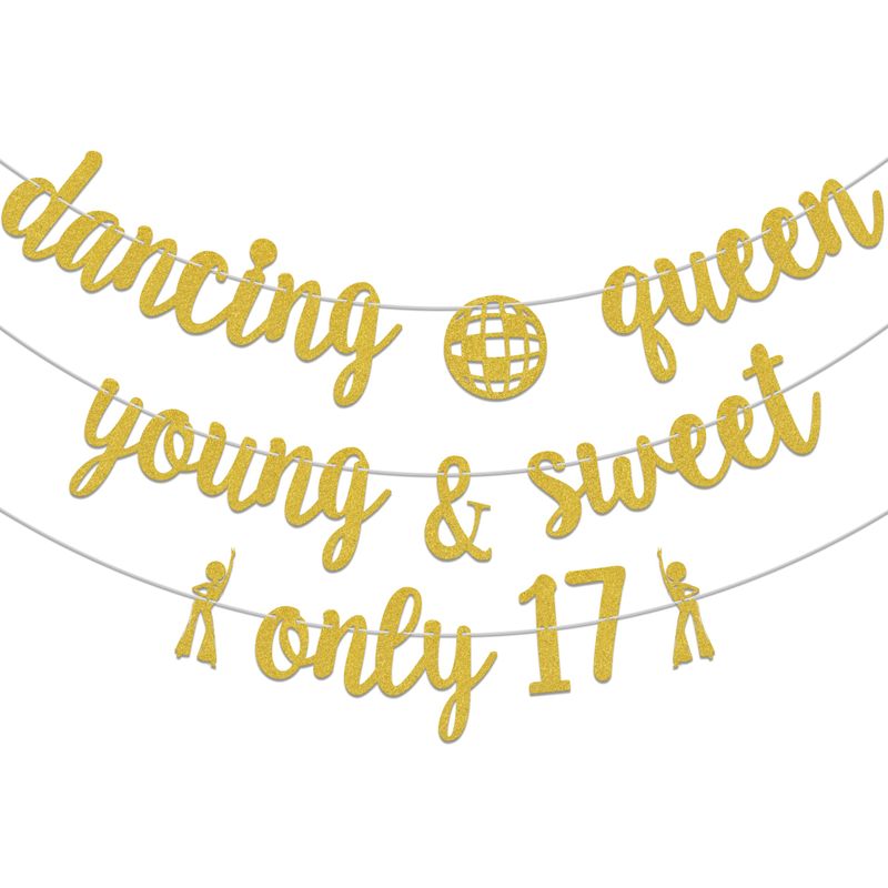 Double-Side Dancing Queen Young & Sweet Only 17 Banner Happy Girls 17th ...