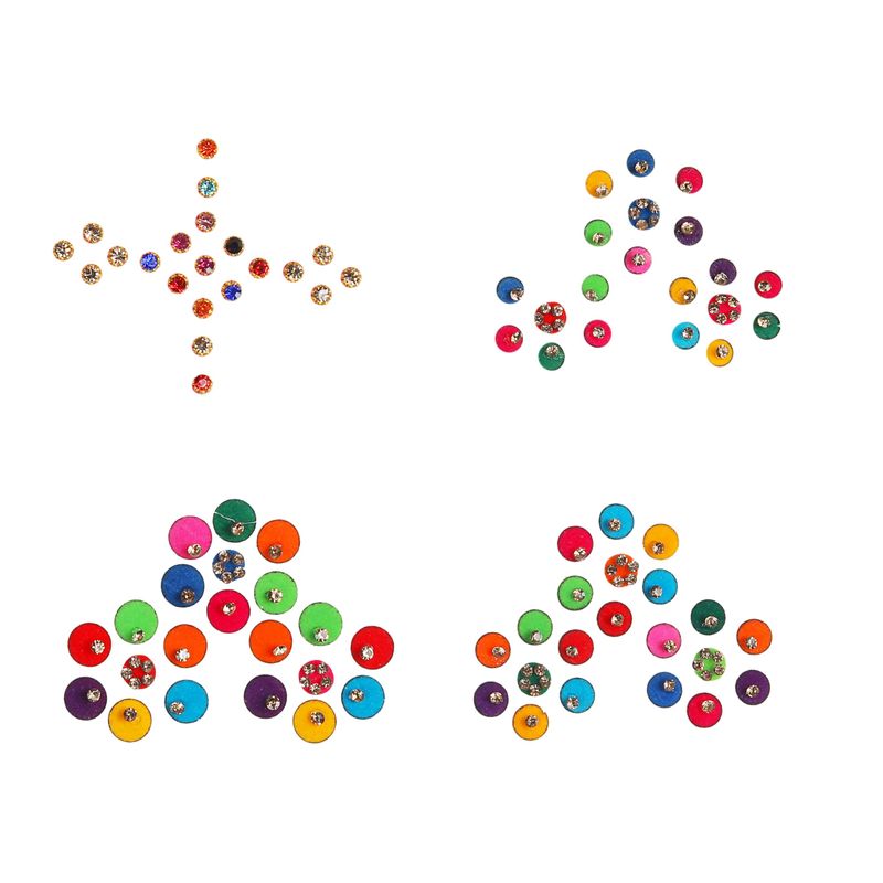 Bindi Pack of 4 Crystal Designer Bindis Jewel for Forehead Face Tikka ...