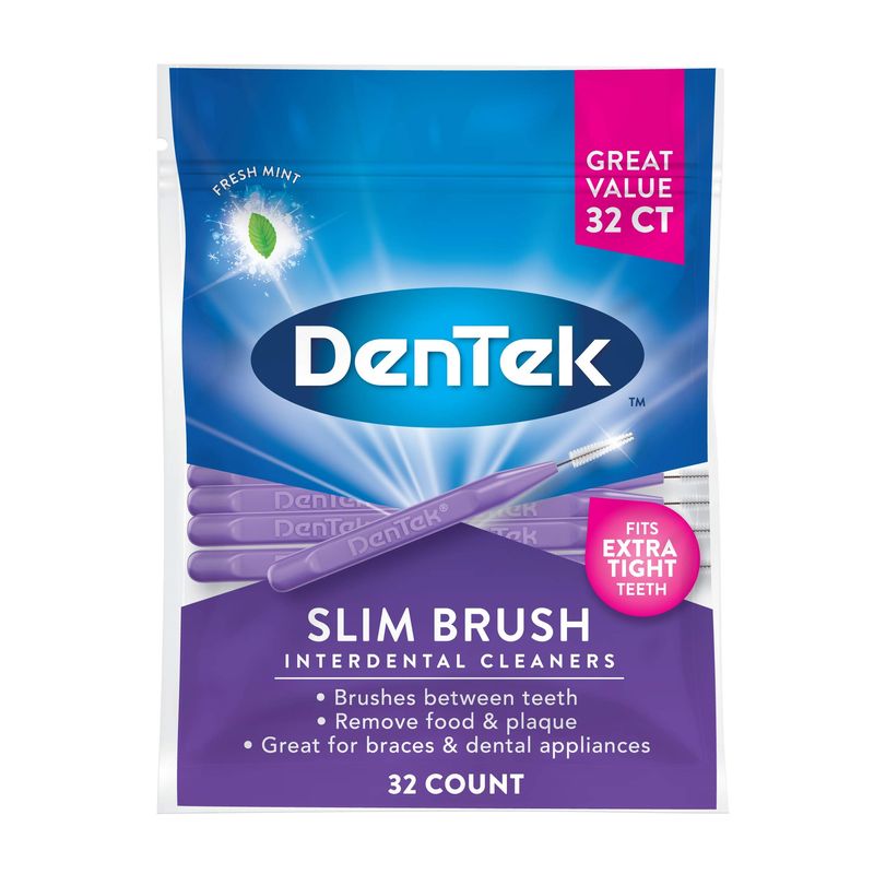 DenTek Slim Brush Advanced Clean Interdental Cleaners, Extra Tight, 32 ...
