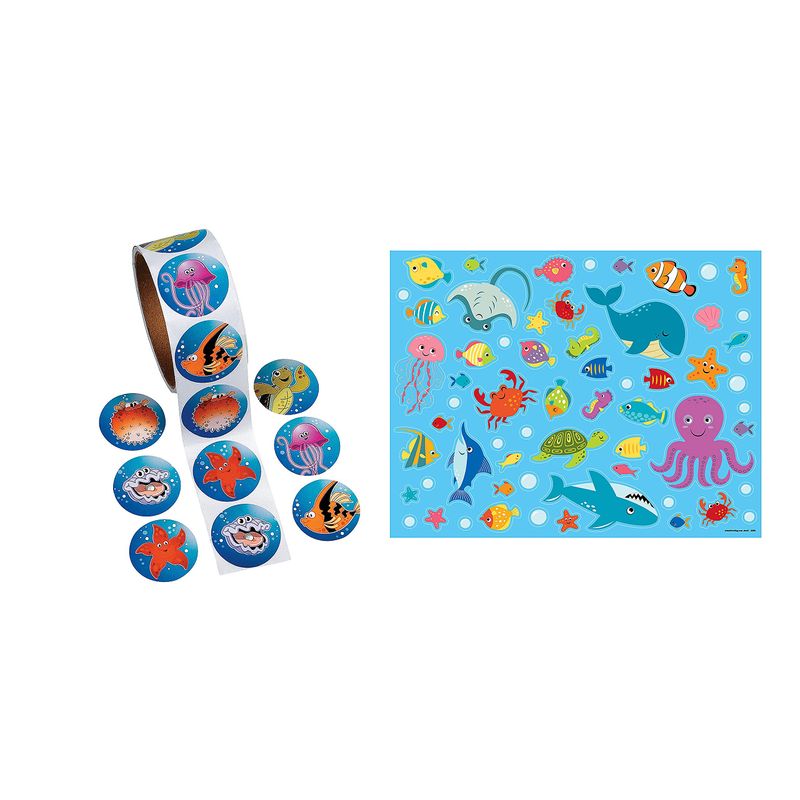 Under The Sea Sticker Scene(DIY) and Tropical Sea Life Roll Stickers ...